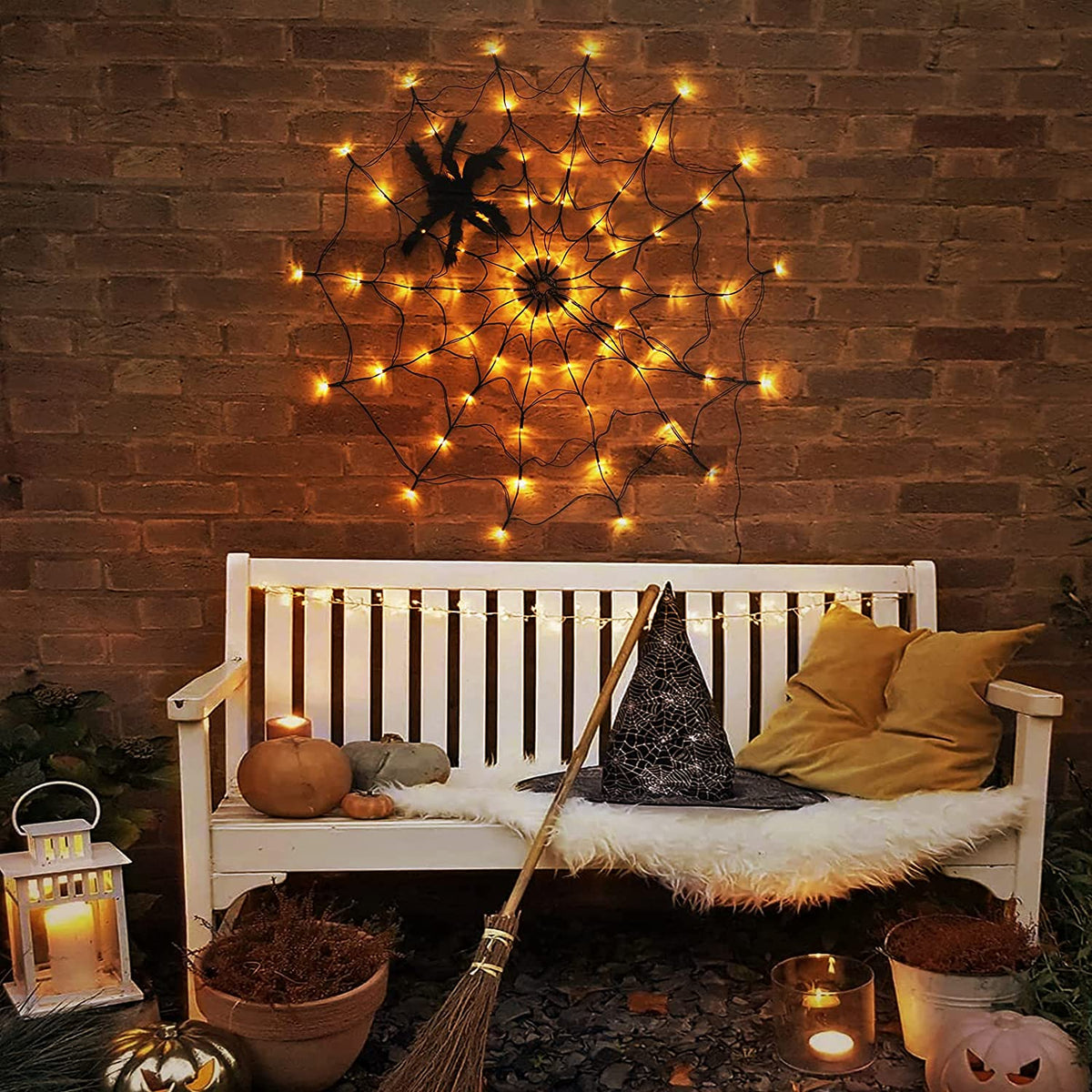 🎃Halloween presale-30% OFF🕸️Halloween Led Spider Web String Light🕷️ ...